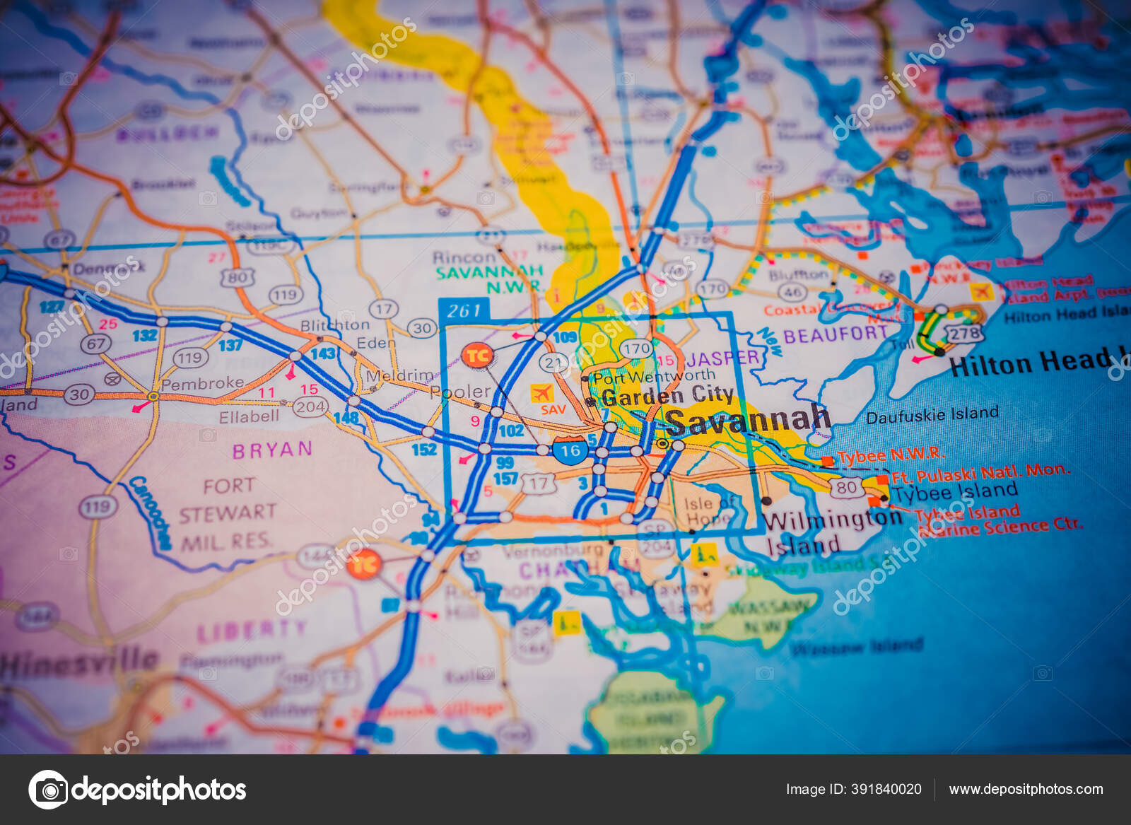 Savannah Usa Map Background Stock Photo by ©aallm 391840020