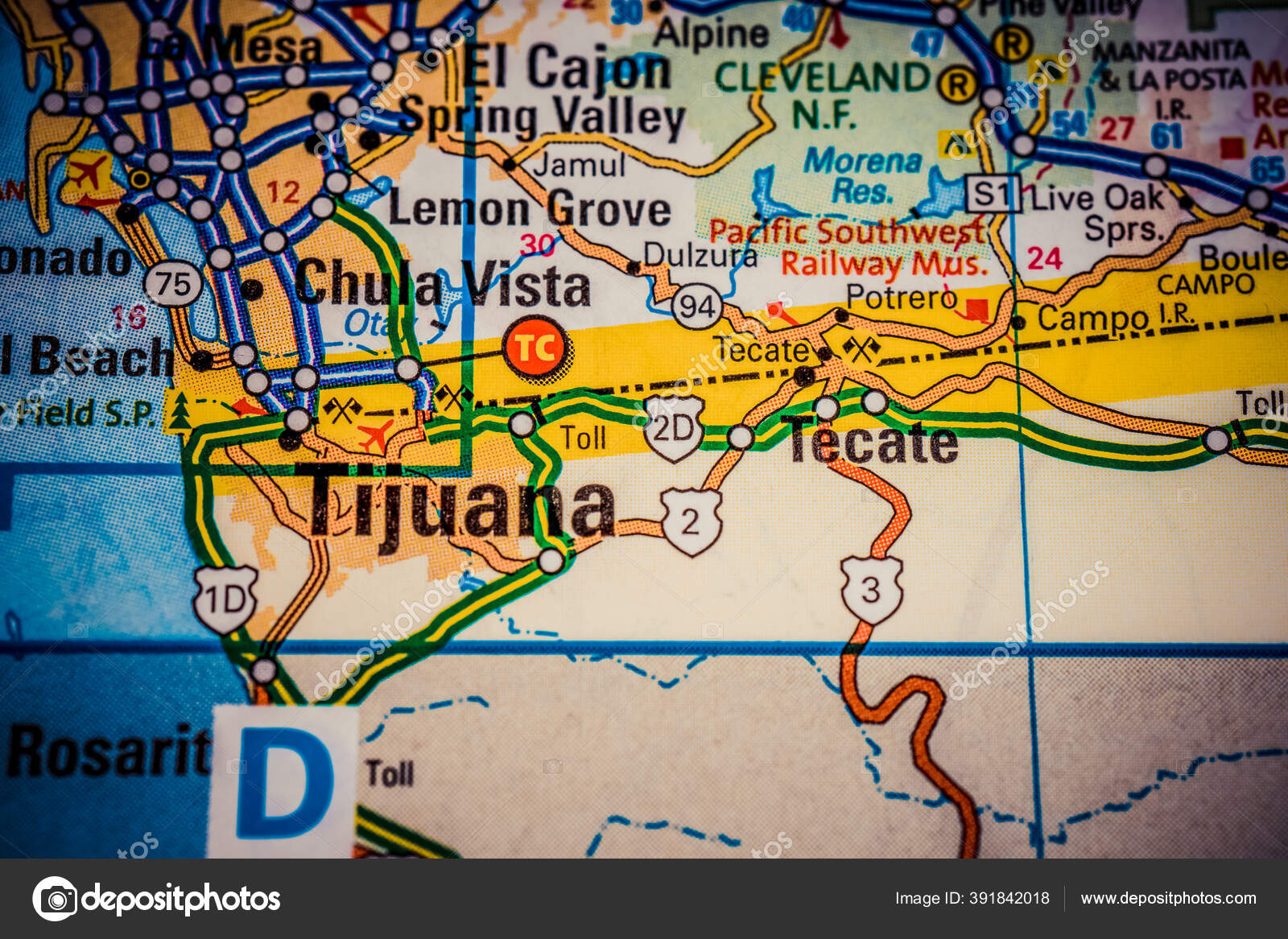Tijuana Usa Map Travel Background Stock Photo by ©aallm 391842018