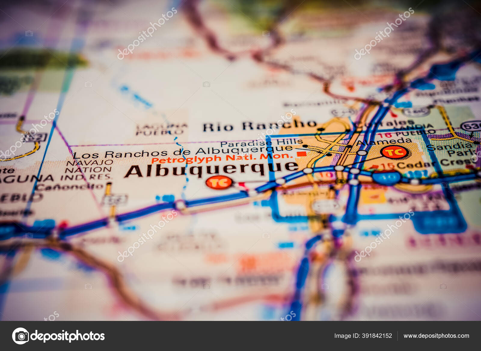 Albuquerque Map Usa Background Travel Stock Photo by ©aallm 391842152