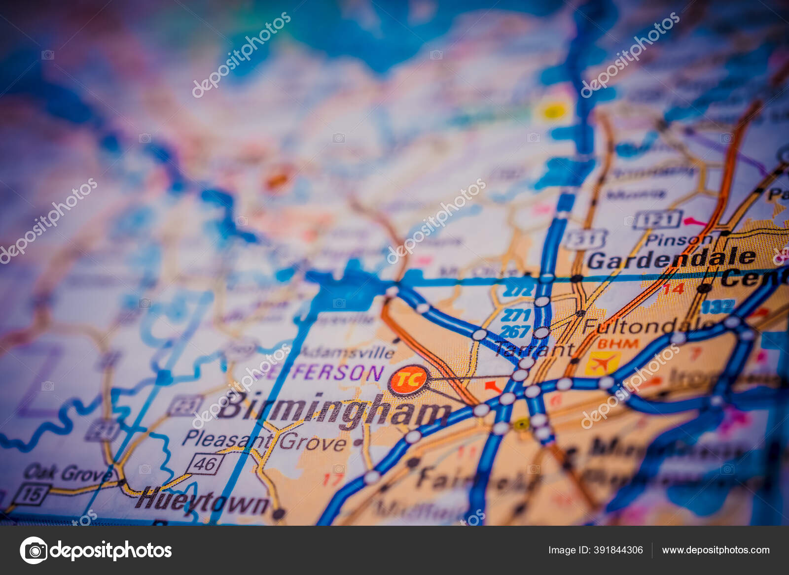 Birminghem Usa Map Background Stock Photo by ©aallm 391844306