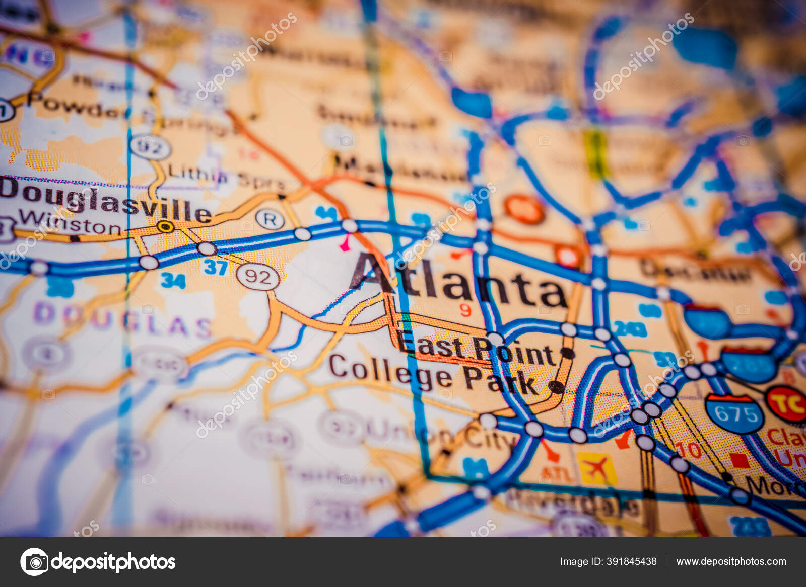Atlanta Usa Map Background Stock Photo by ©aallm 391845438