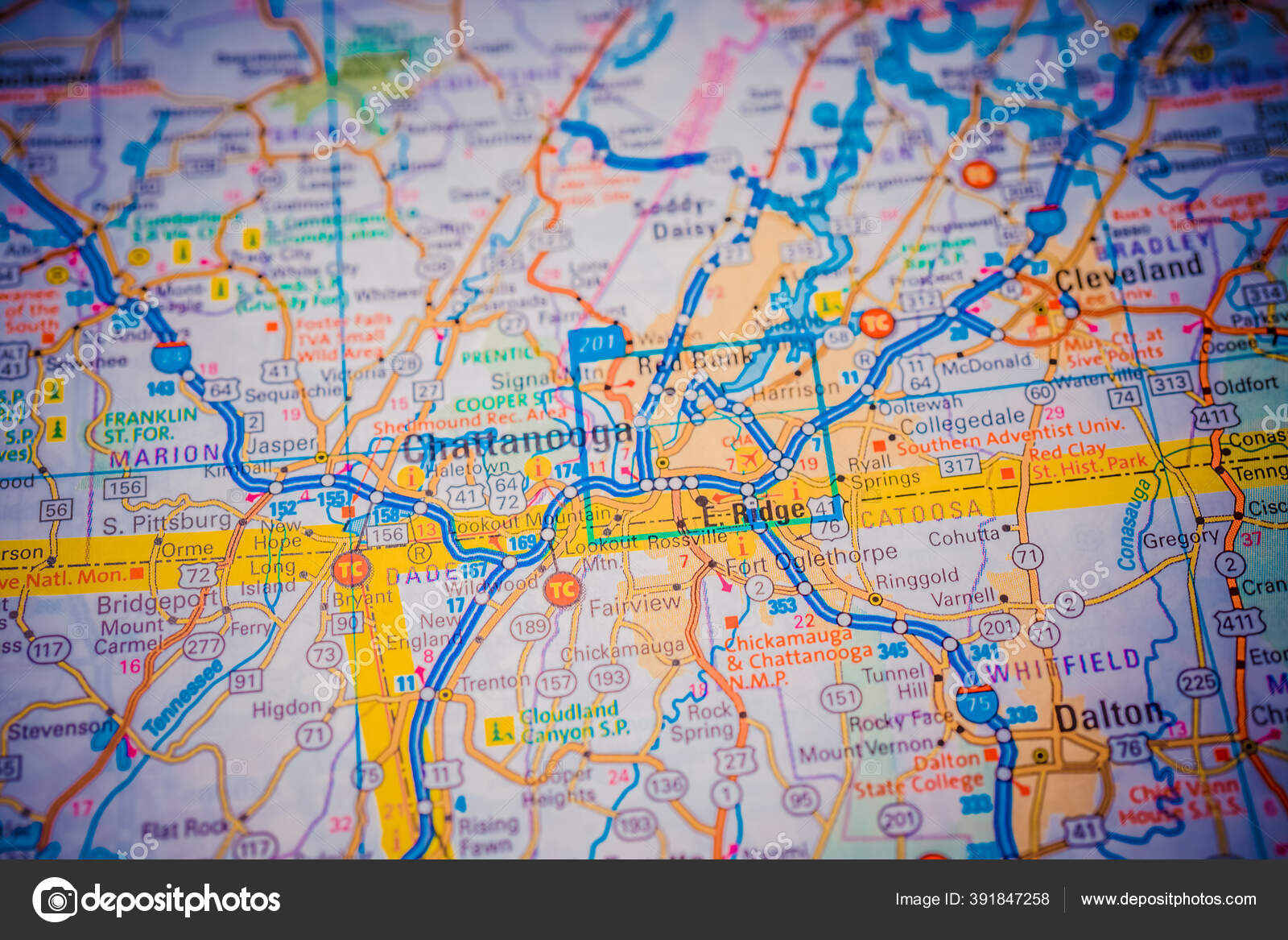 Chattanooga Usa Map Background Stock Photo by ©aallm 391847258