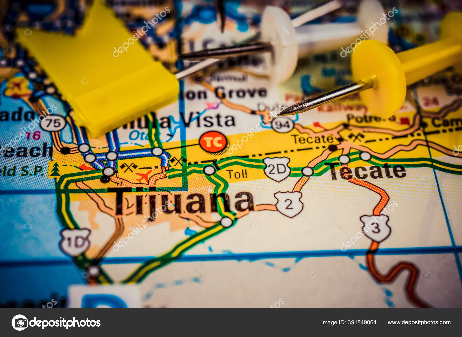 Tijuana Usa Map Travel Background Stock Photo by ©aallm 391849064