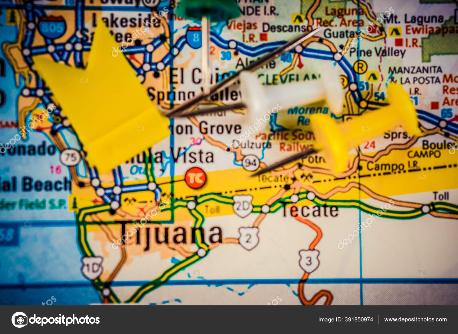 Tijuana Usa Map Travel Background Stock Photo by ©aallm 391850974