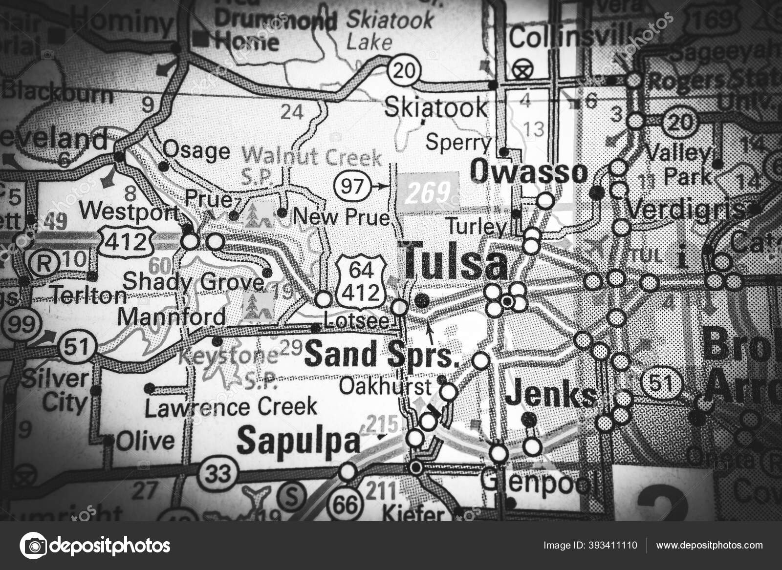 Tulsa Usa Map Background Travel Stock Photo by ©aallm 393411110