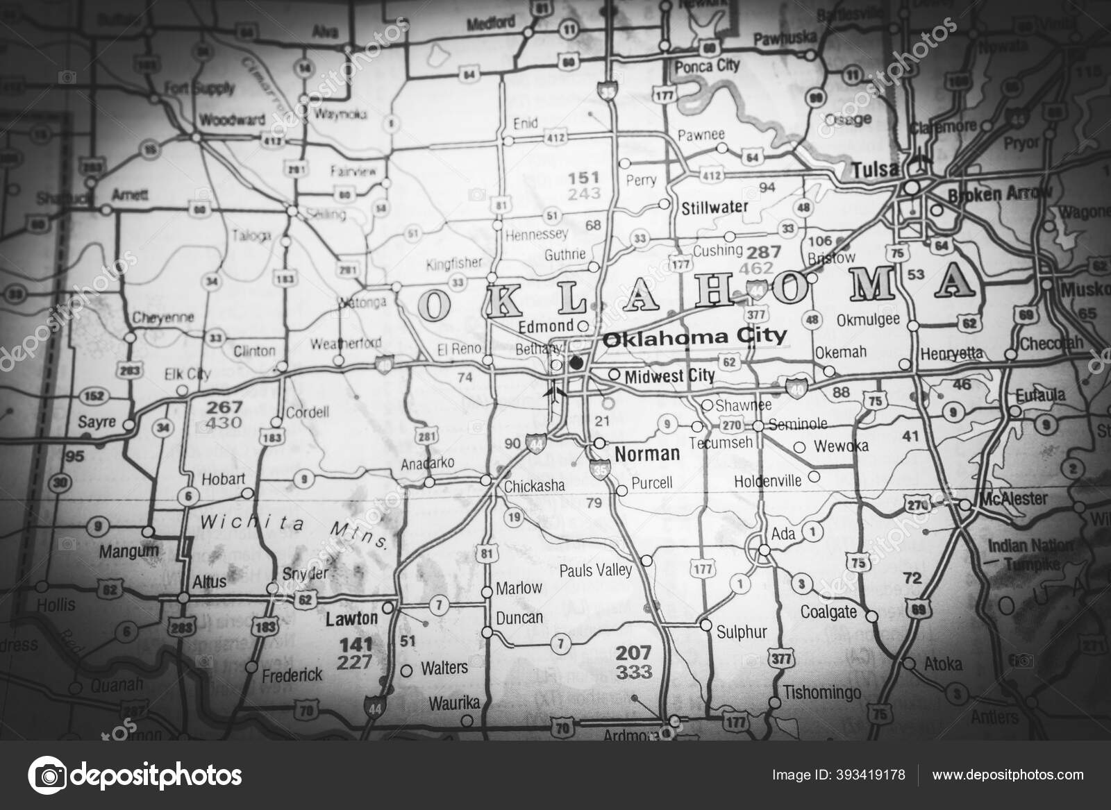 Oklahoma Usa Map Travel Background Stock Photo by ©aallm 393419178