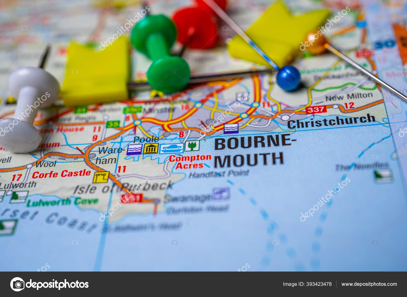 Bournemouth Map Europe Background Stock Photo by ©aallm 393423478