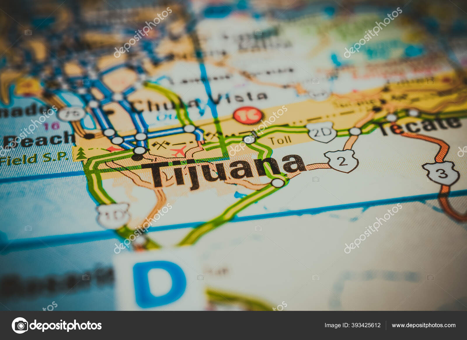 Tijuana Usa Map Travel Background Stock Photo by ©aallm 393425612