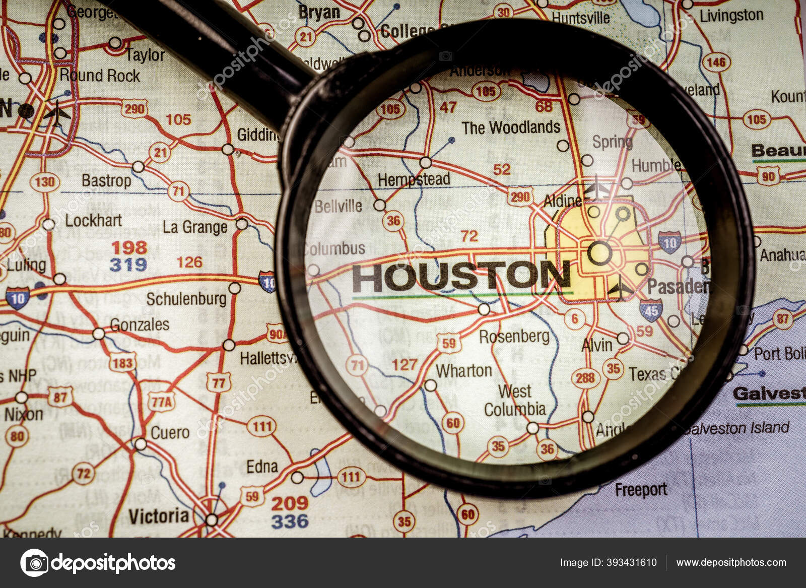 Houston Usa Map Travel Background Stock Photo by ©aallm 393431610