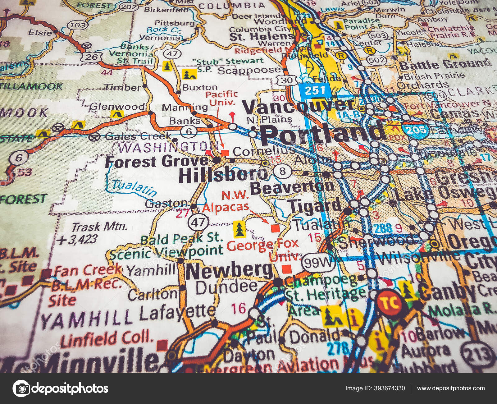 Portland Usa Map Background Stock Photo by ©aallm 393674330