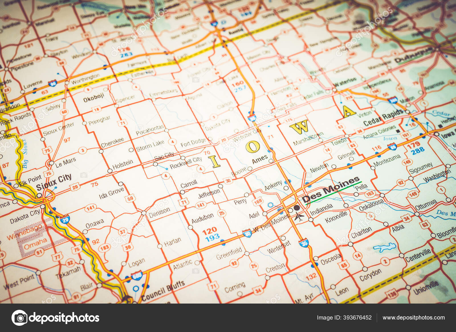 Iowa State Map — Stock Photo © aallm #393676452