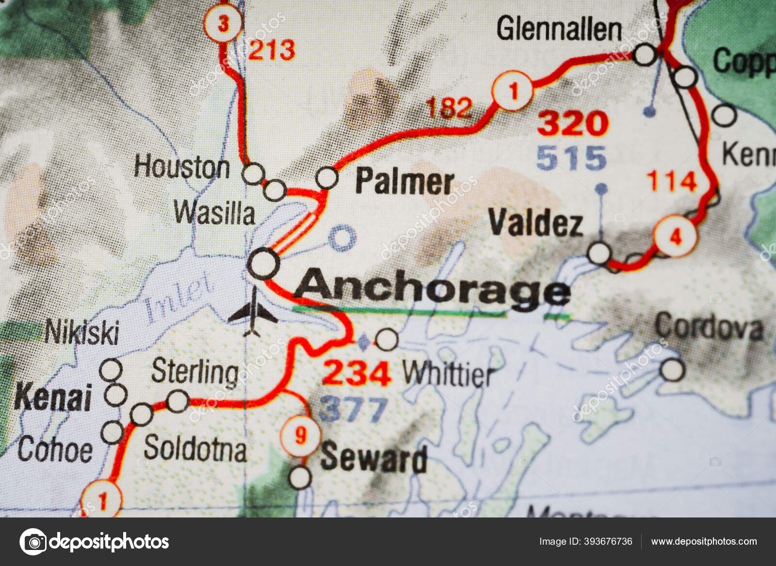 Anchourage Usa Map Background Stock Illustration by ©aallm #393676736