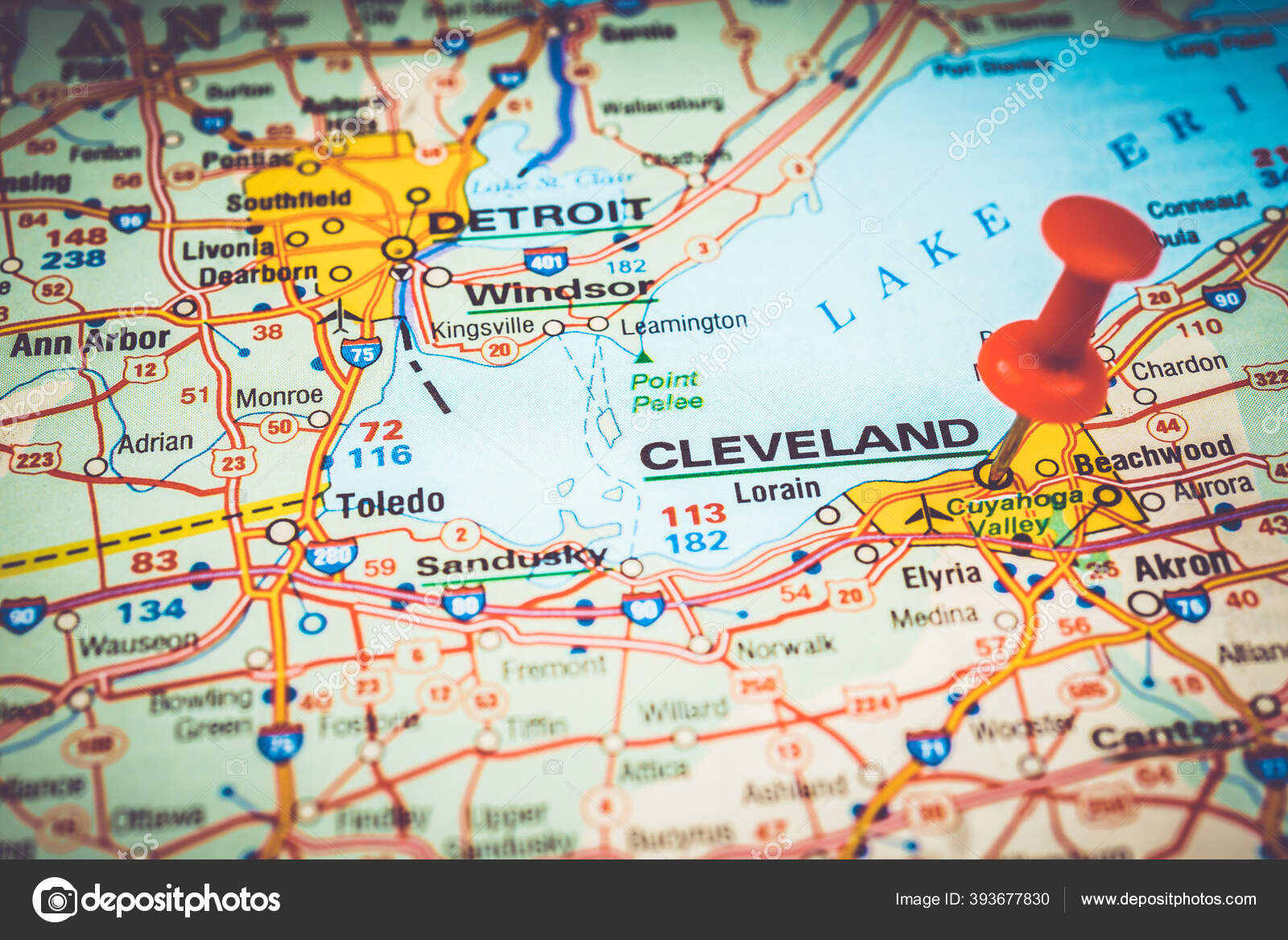 Cleveland Usa Map Background — Stock Photo © aallm #393677830