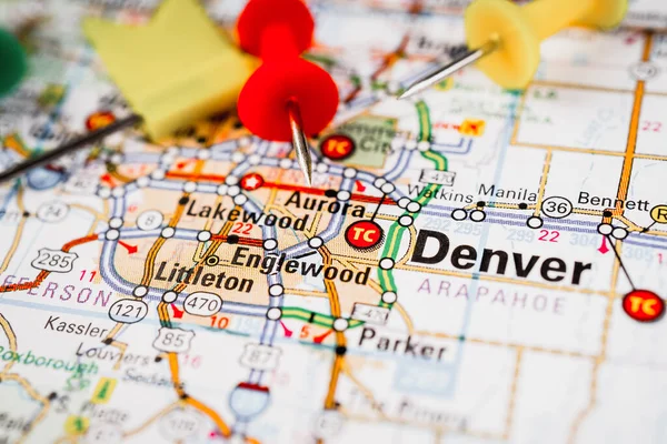 Denver Usa Map Travel Background — Stock Photo © aallm #360789486