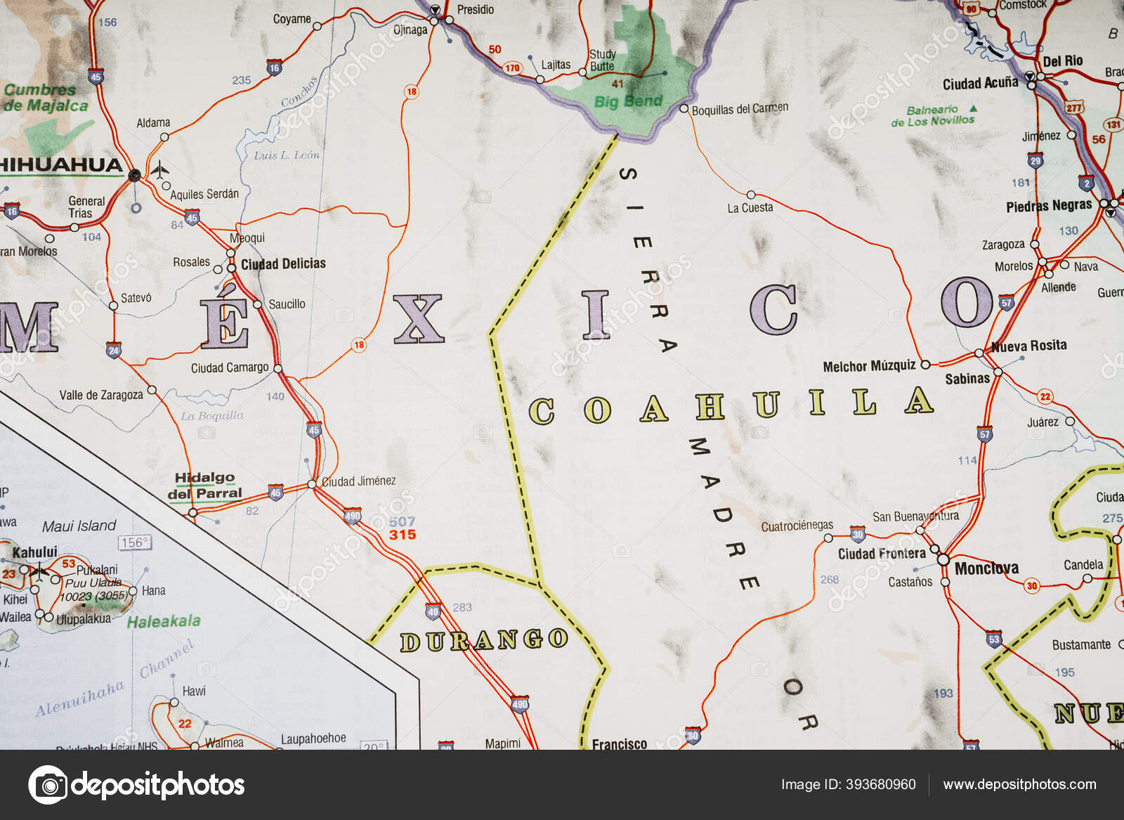 Coahuila Mexico Map Travel Background Stock Photo by ©aallm 393680960