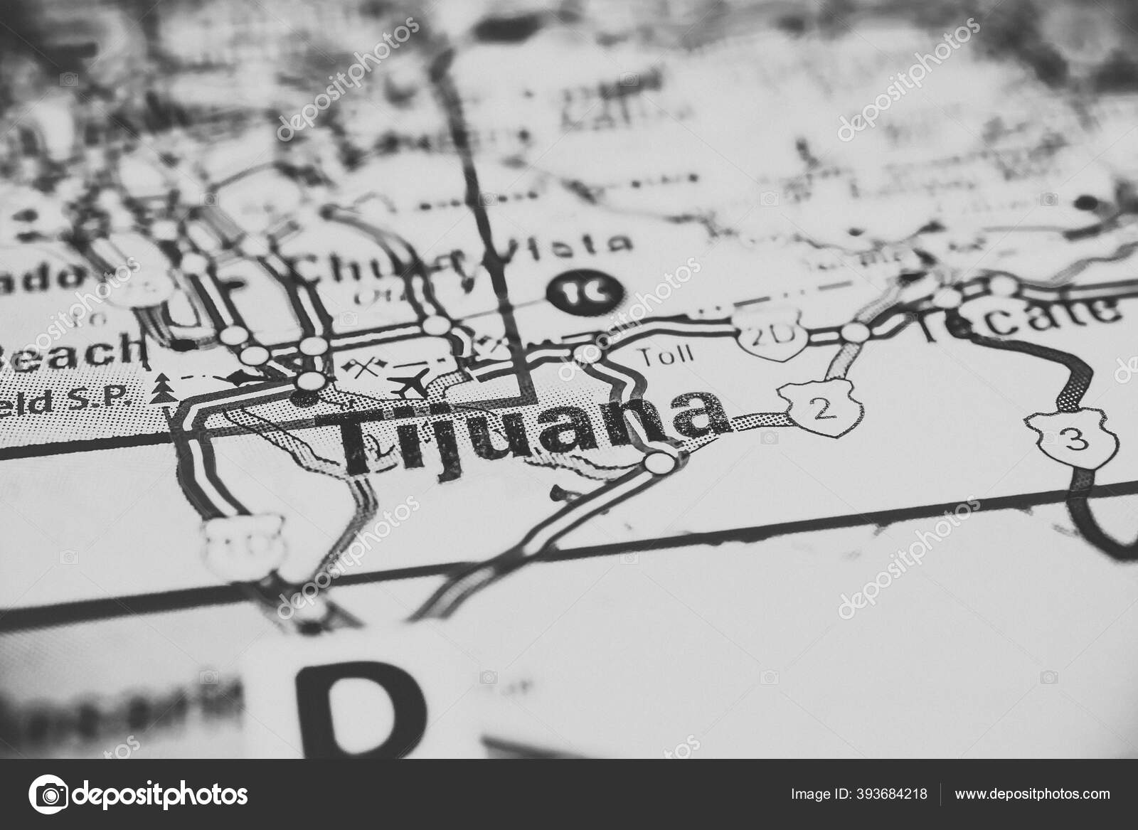 Tijuana Usa Map Travel Background Stock Photo by ©aallm 393684218