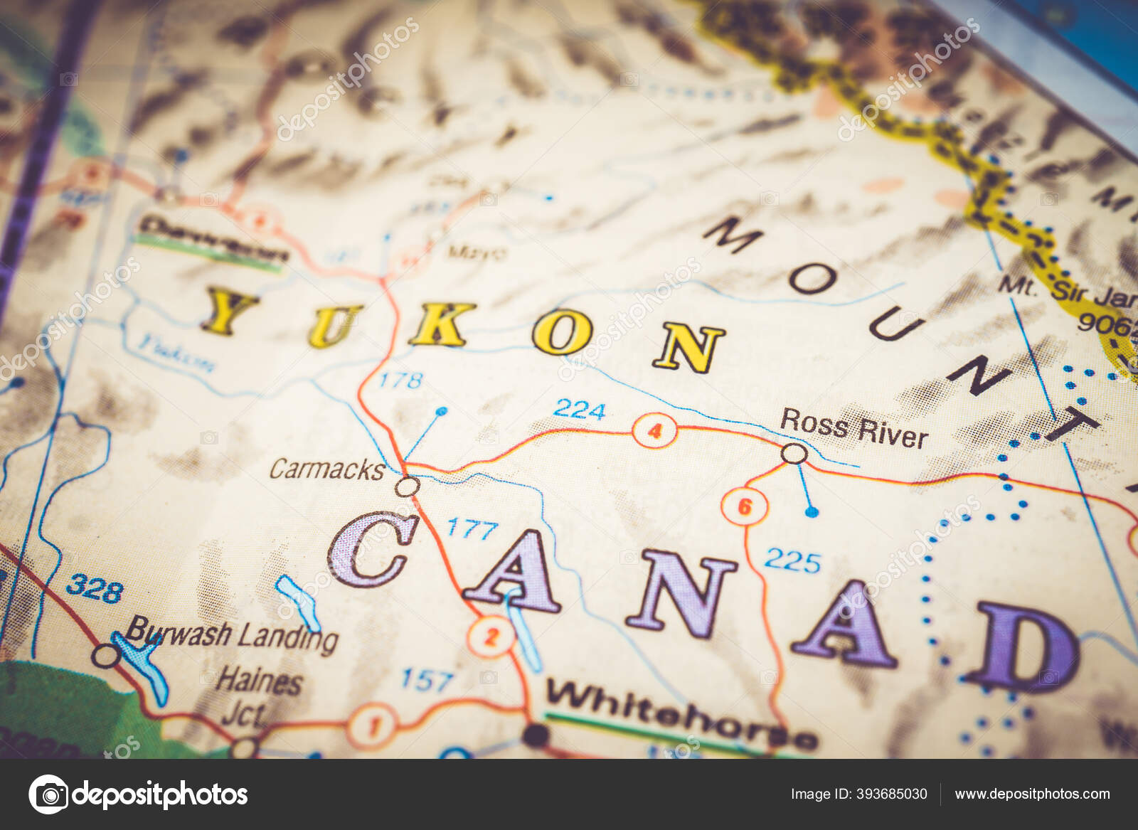 Yukon Canada Map Background Stock Photo by ©aallm 393685030