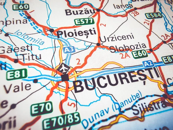 Bucuresti Road Map Europe — Stock Photo © aallm #382896206