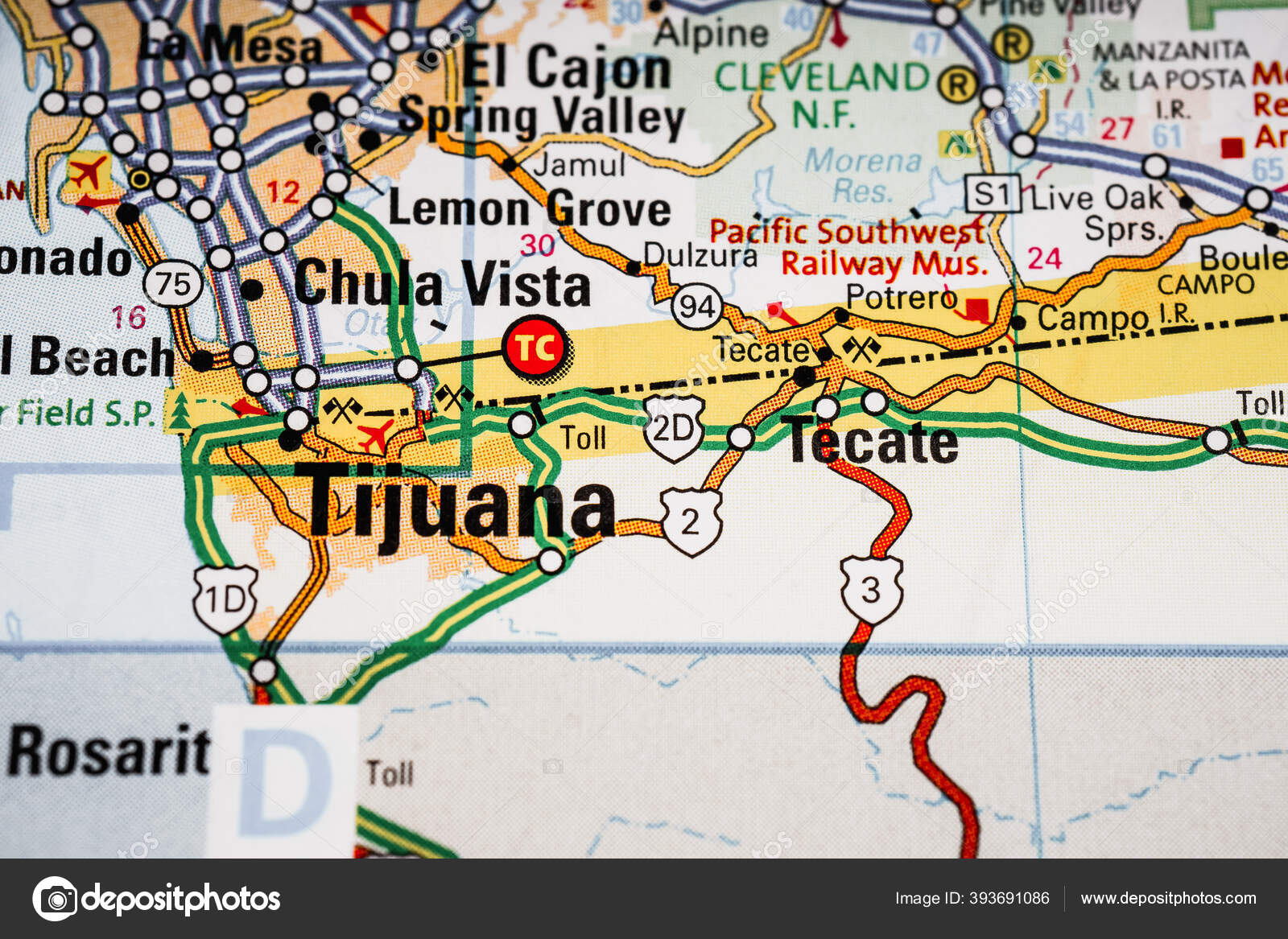 Tijuana Usa Map Travel Background Stock Photo by ©aallm 393691086