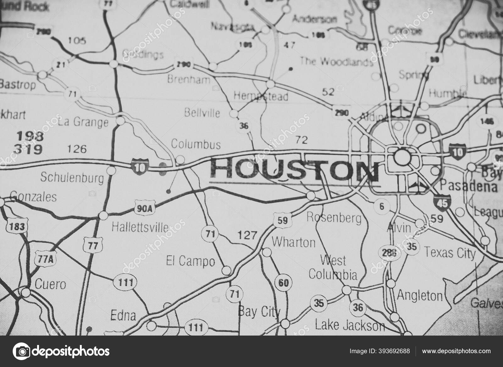Houston Usa Map Travel Background Stock Illustration by ©aallm #393692688