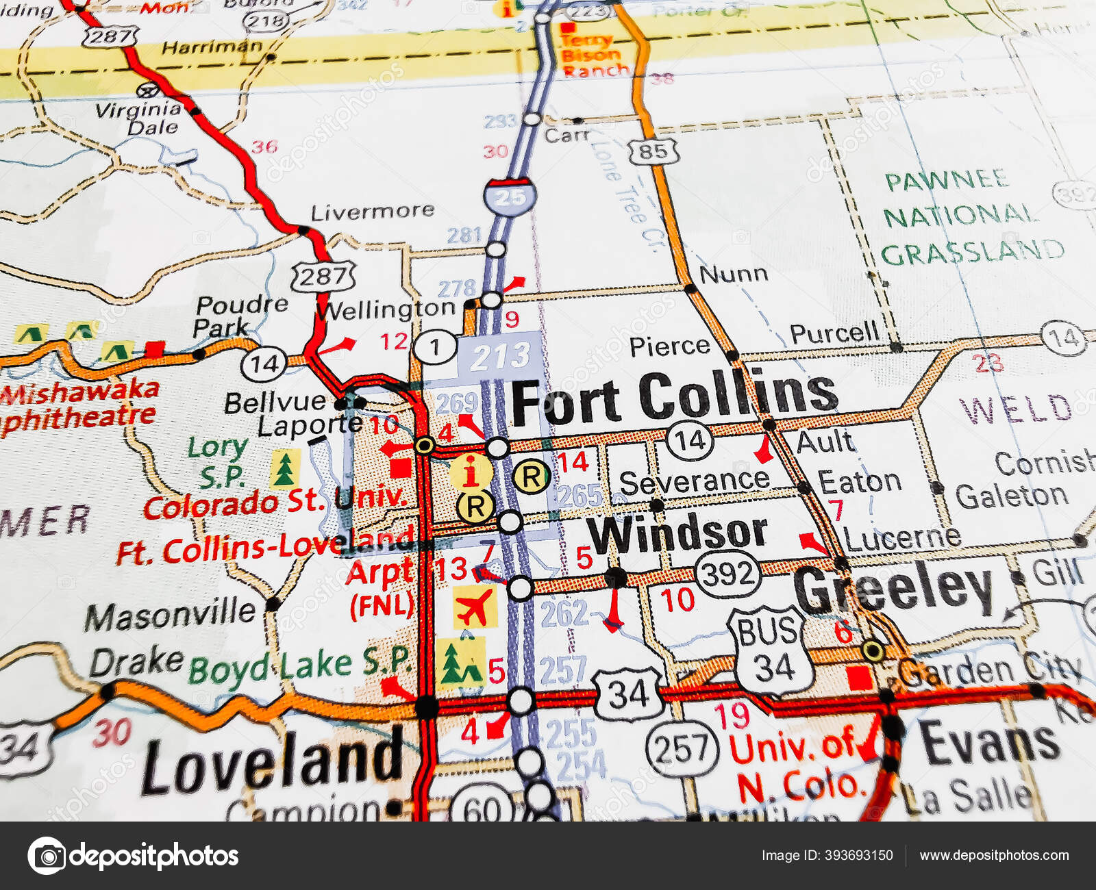 Fort Collins Usa Map Background Stock Photo by ©aallm 393693150