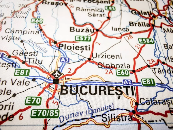 Bucuresti Road Map Europe — Stock Photo © aallm #382896206