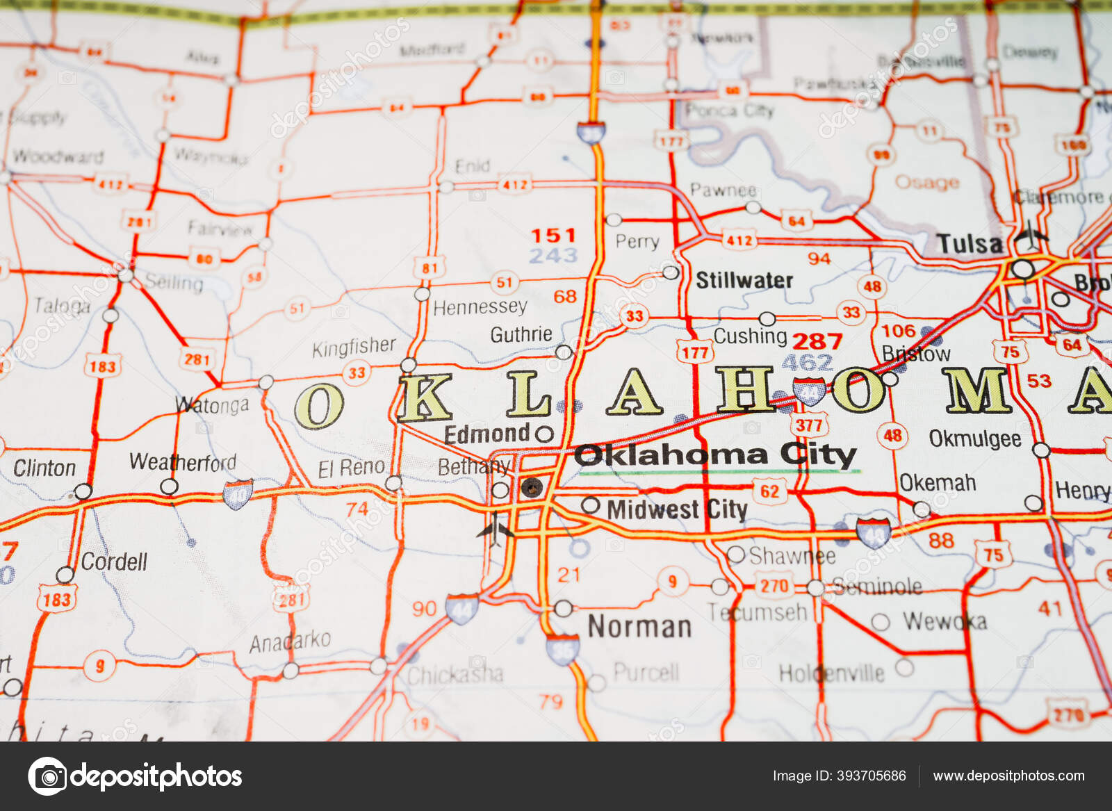 Oklahoma Usa Map Background Stock Photo by ©aallm 393705686