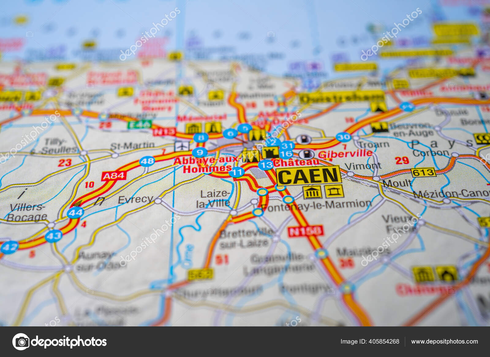 Caen Map Europe Background Stock Photo by ©aallm 405854268