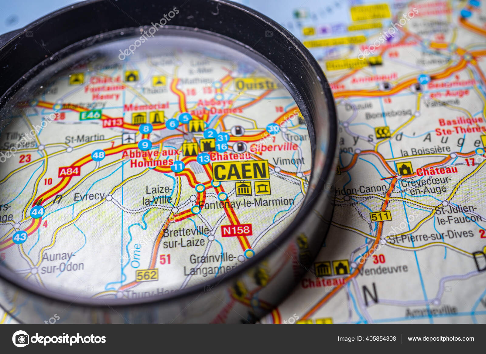 Caen Map Europe Background Stock Photo by ©aallm 405854308