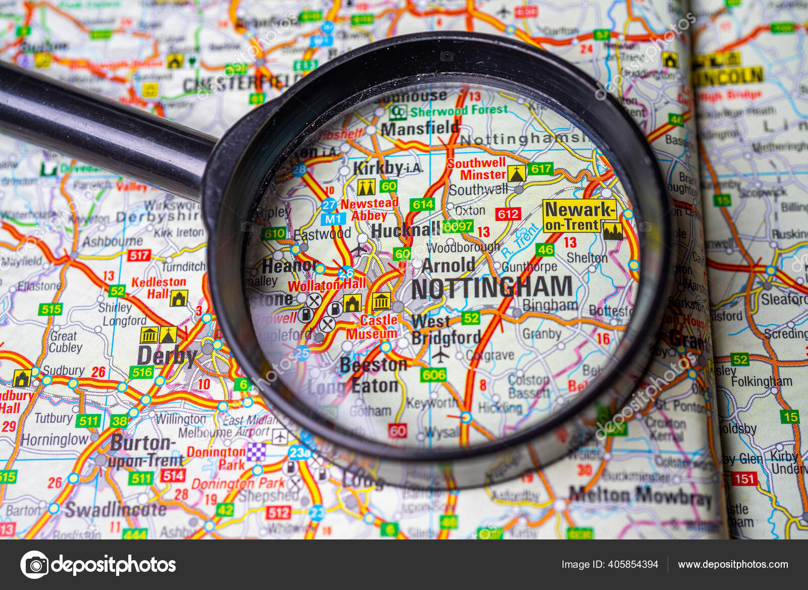 Nottingham England Map Europe Stock Photo by ©aallm 405854394
