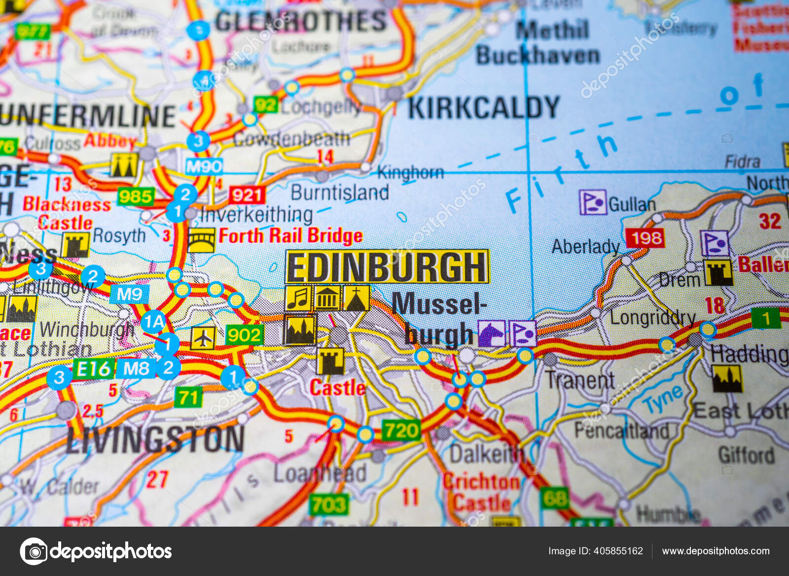 Edinburgh Map Europe Background — Stock Photo © aallm #405855162