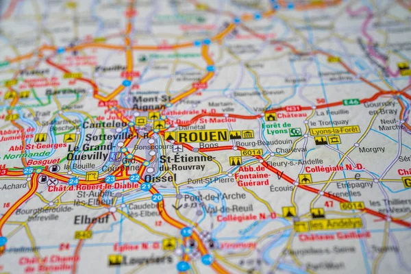 Rouen Map Europe Background — Stock Photo © aallm #466950300