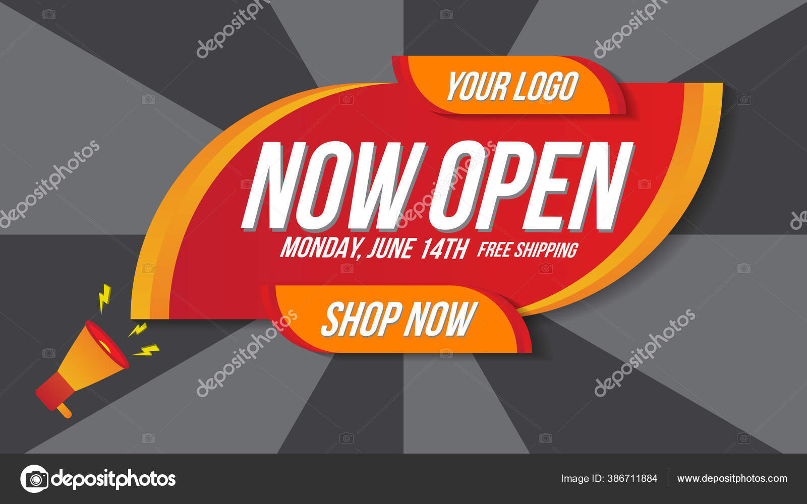 Now Open Shop New Store Red Orange Color Sign Black Stock Vector Image ...