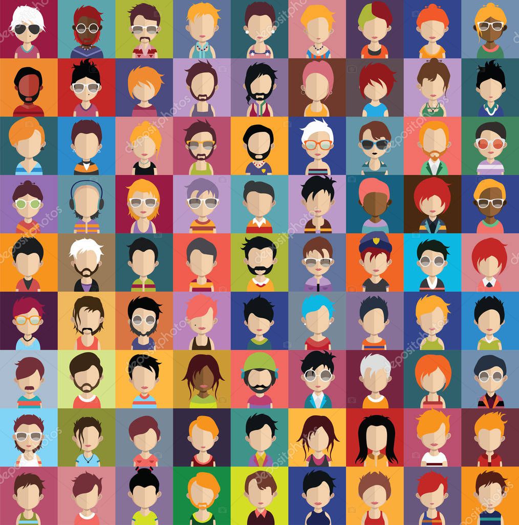 Conjunto de diversos avatares Vector de Stock de ©Sky-Designs 206554818