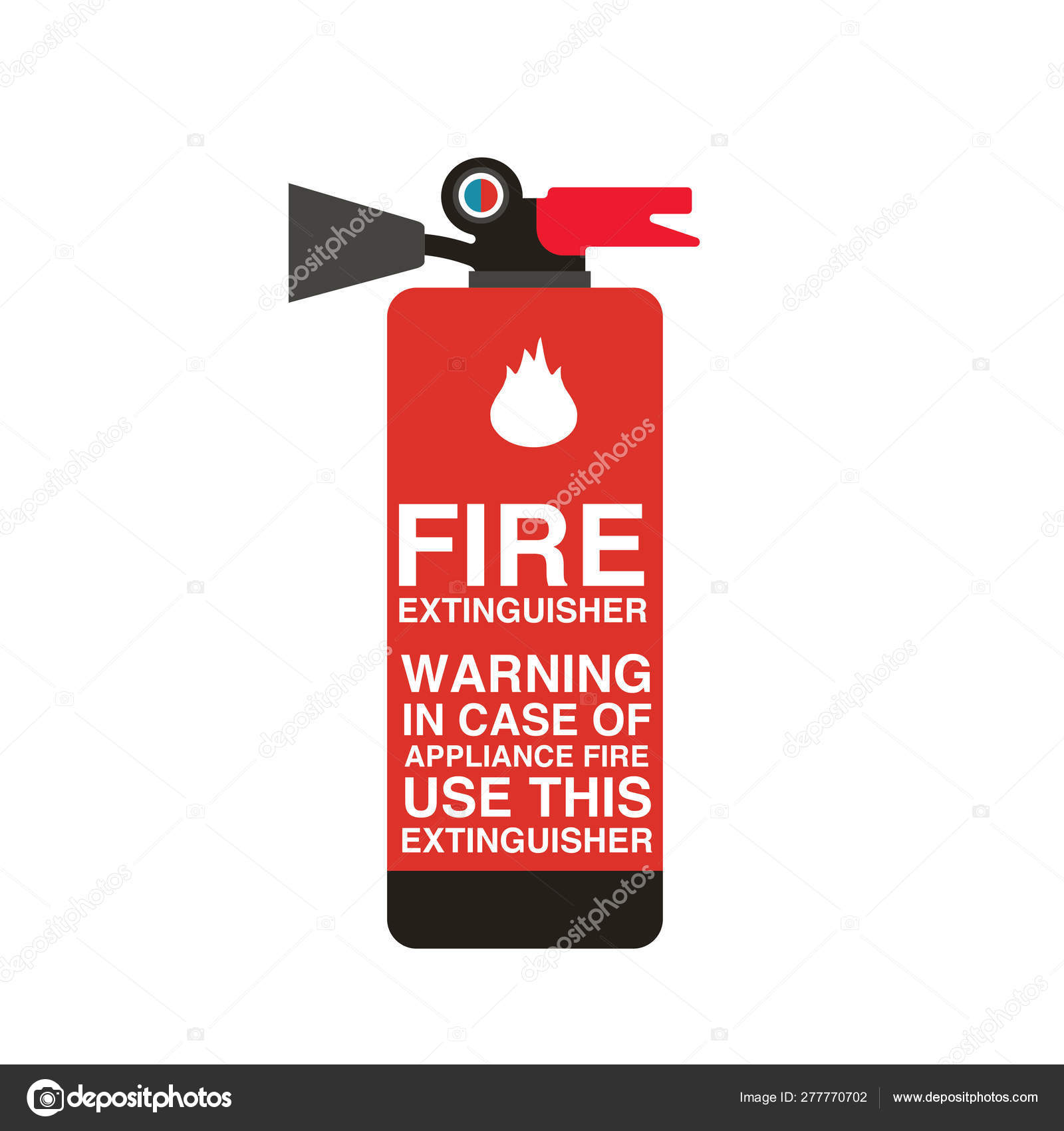 Image vectorielle Extincteur Sécurité Incendie Avec Texte D ...