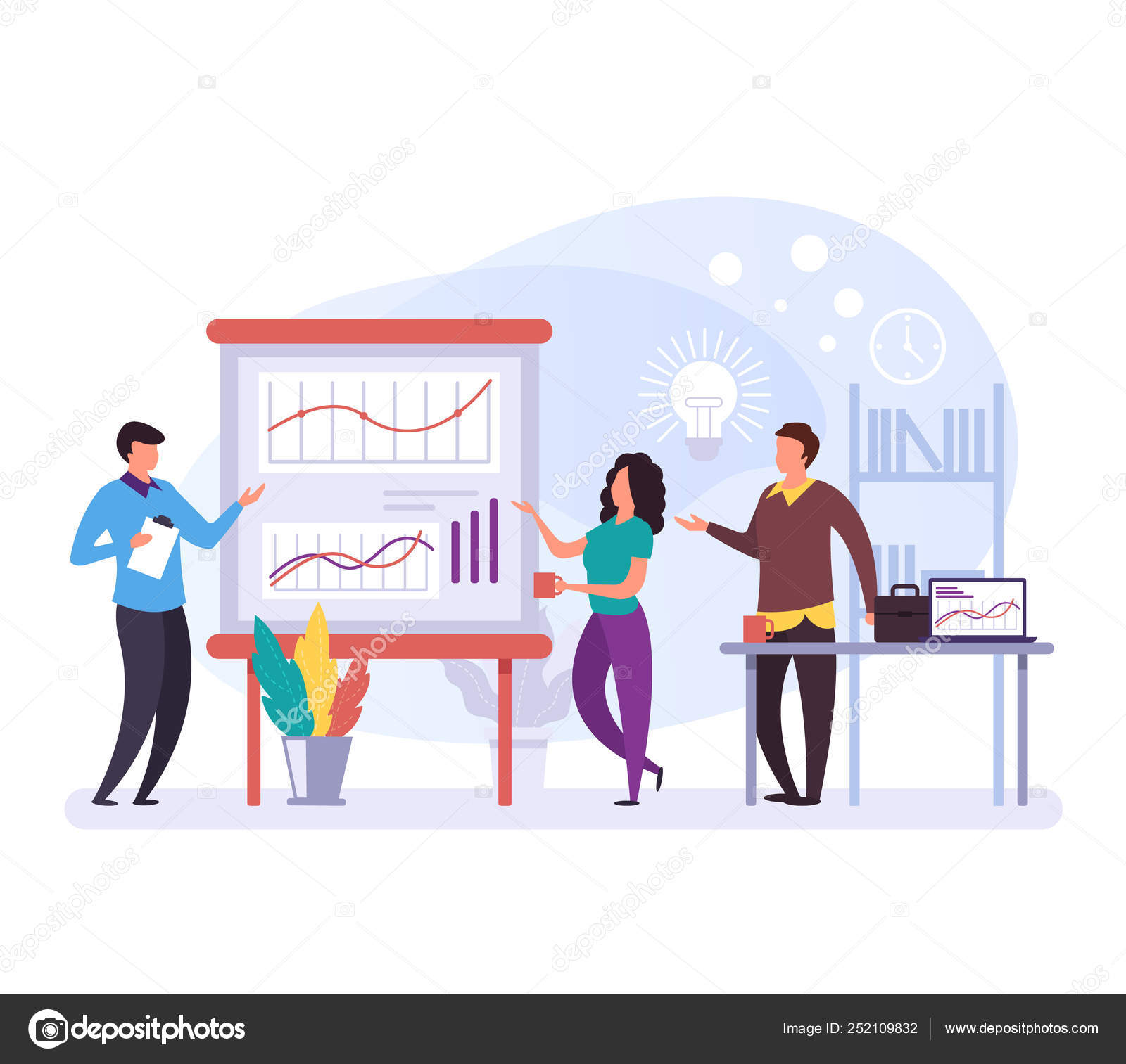 Business People Characters Talking Discussion Plan Strategy Company ...