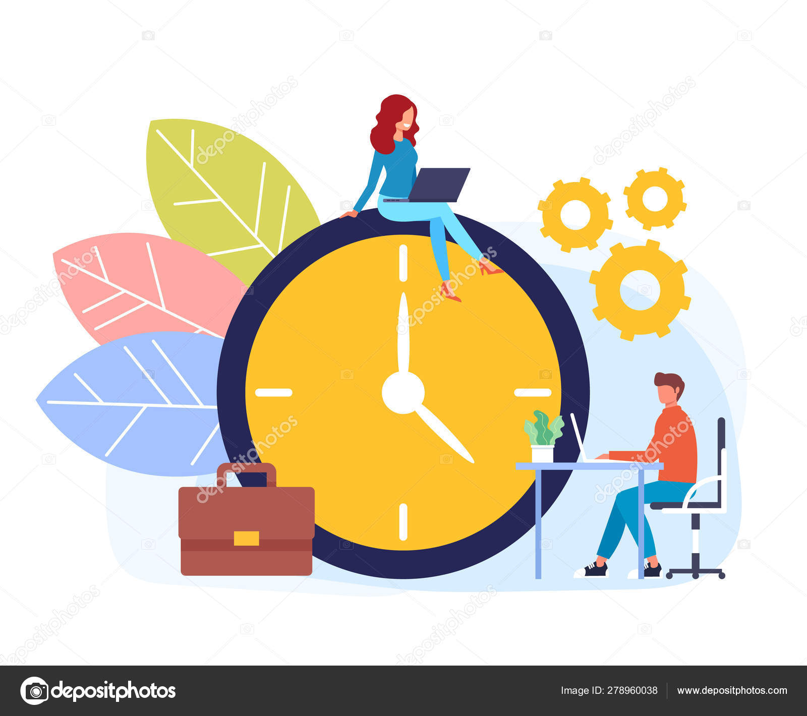 Timeline Management Concept Vector Flat Graphic Design Cartoon ...