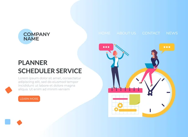 Planner organization web banner poster concept. Vector flat graphic ...