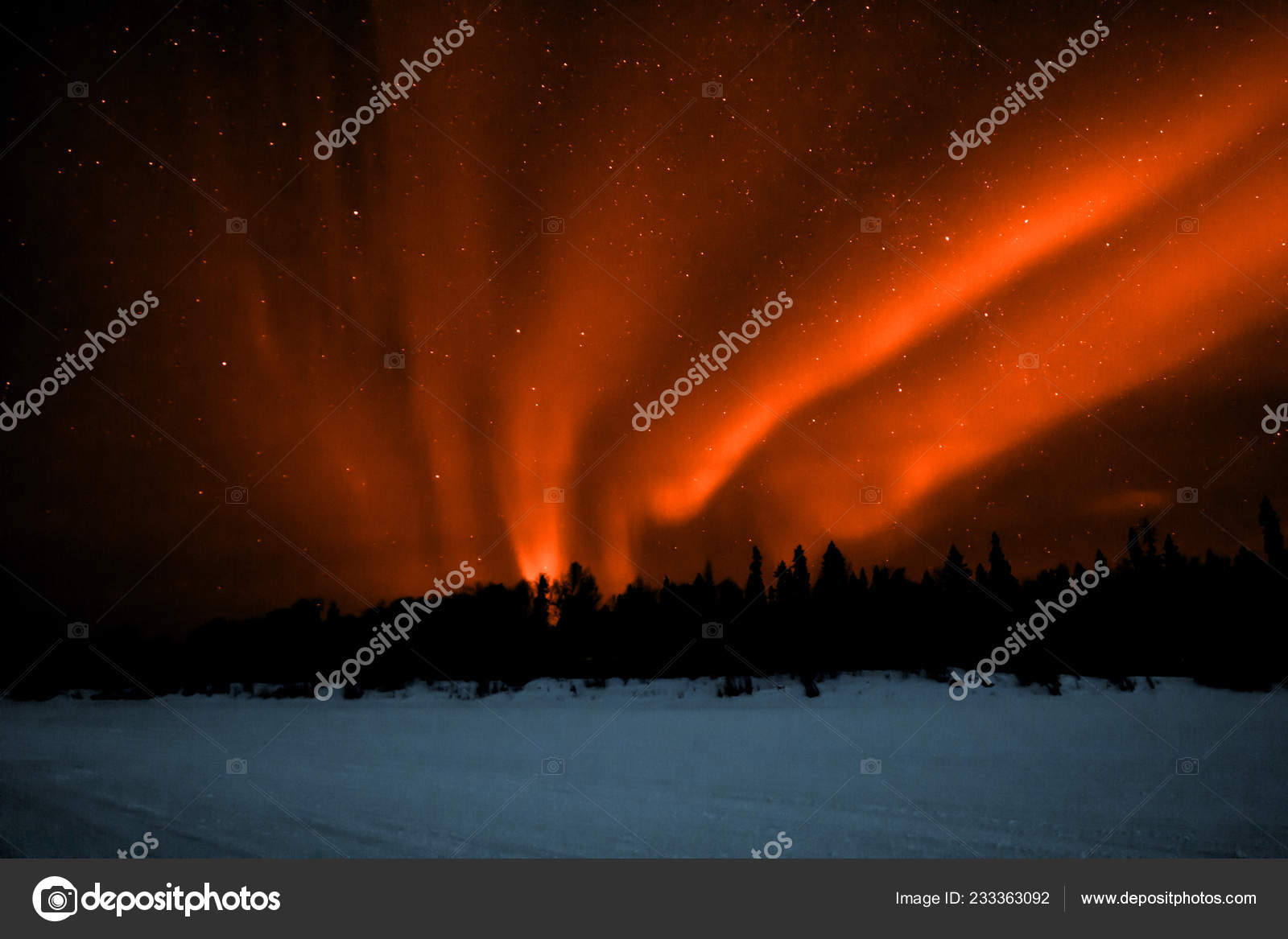 Orange Aurora Borealis