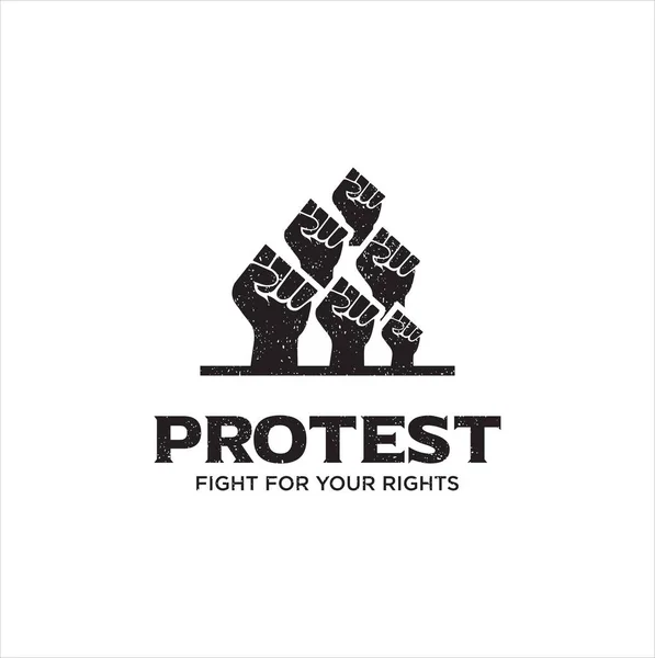 Set Protest Logo Design Vector Stock Protest Logo Revolution Raised ...