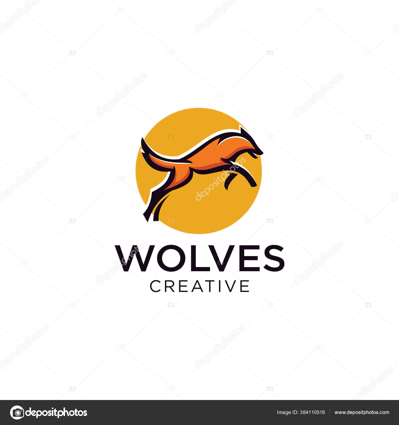 Wolf Logo Design Vector Stock Illustration Wolves Logo Design Template ...