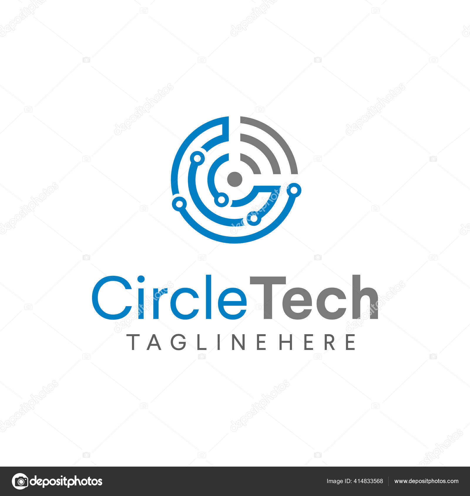 Circle Tech Logo Line Connection Integra Concepto Logo Redondo Wifi ...
