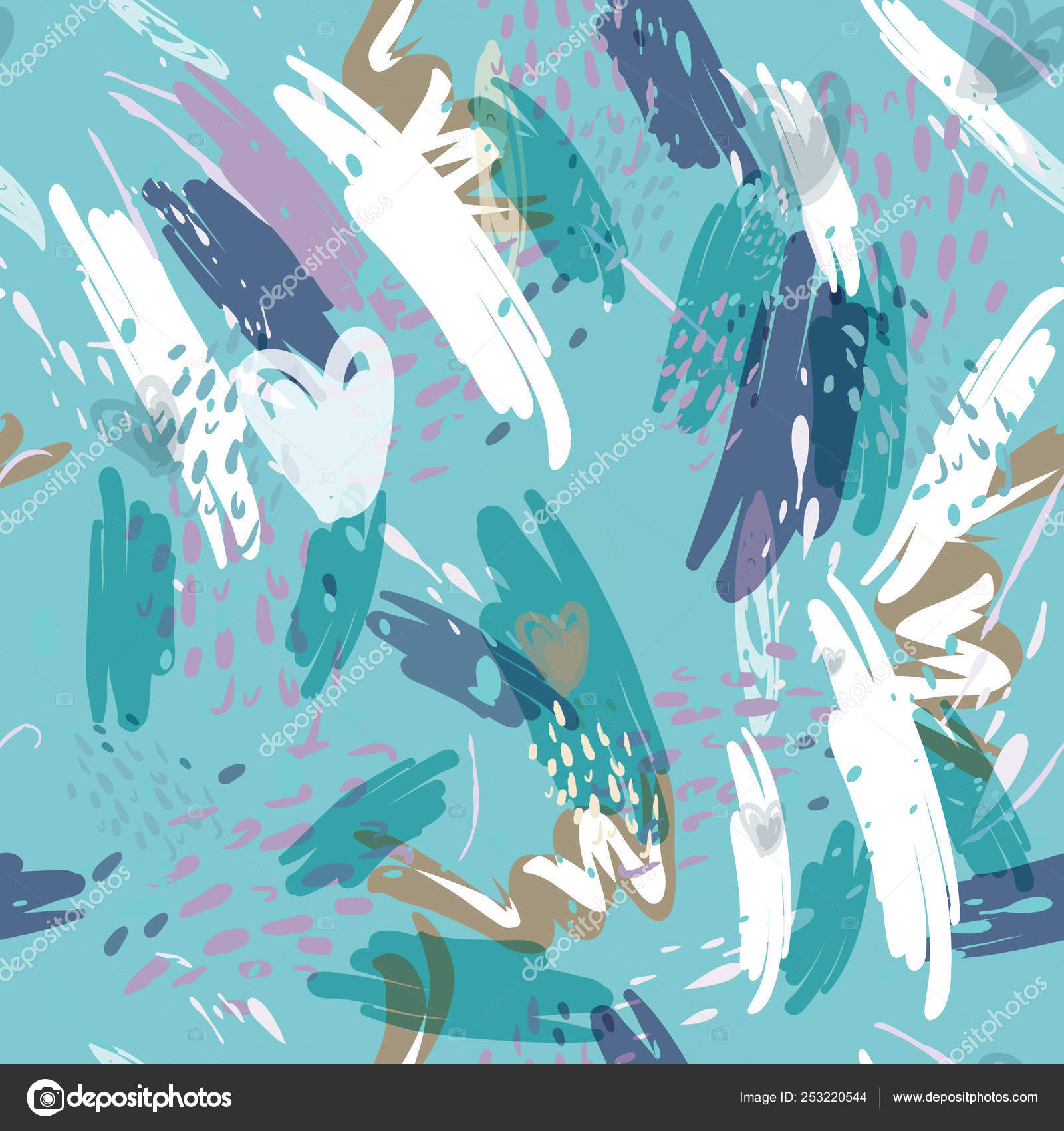 Military camouflage texture with trees, branches, grass and watercolor ...