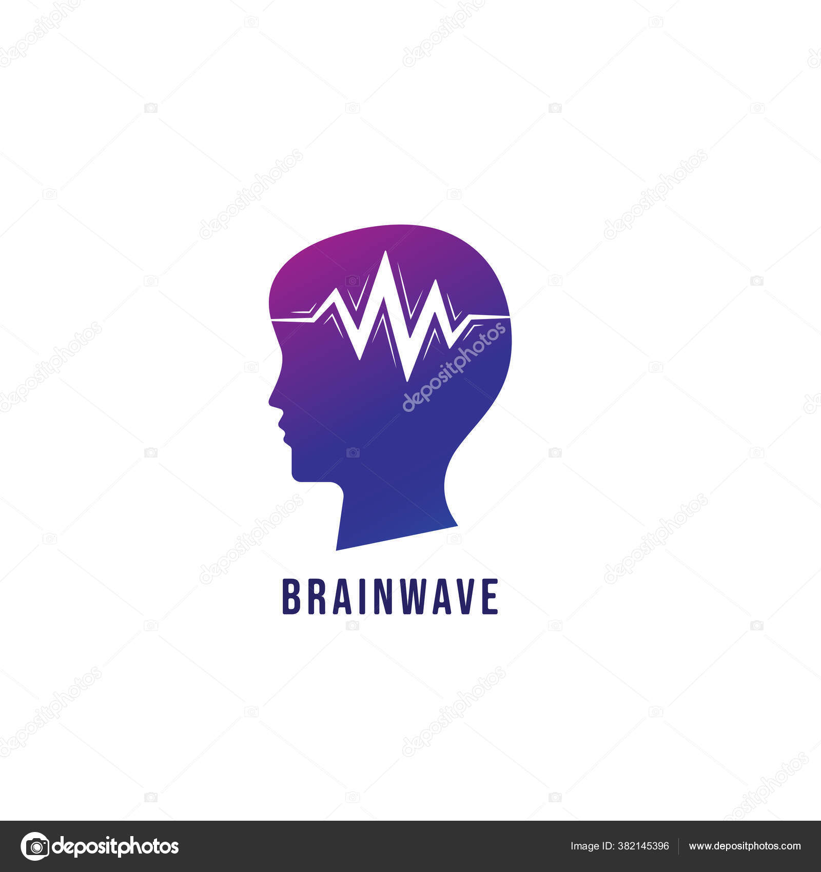 Brainwave Logo Design Template Silhouette People Head Pulse Signal Wave ...