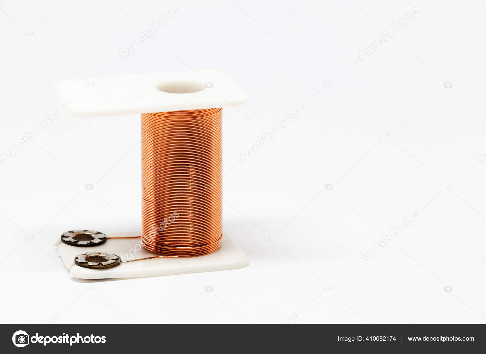 Bobina Con Alambre Cobre Que Forma Parte Imán Eléctrico — Foto de stock ...