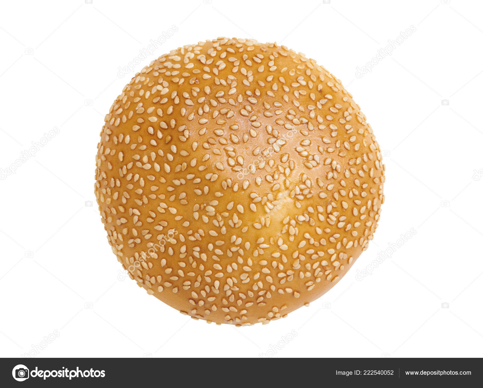 Top View Bun White Sesame Seeds Isolated White Background Stock Photo ...