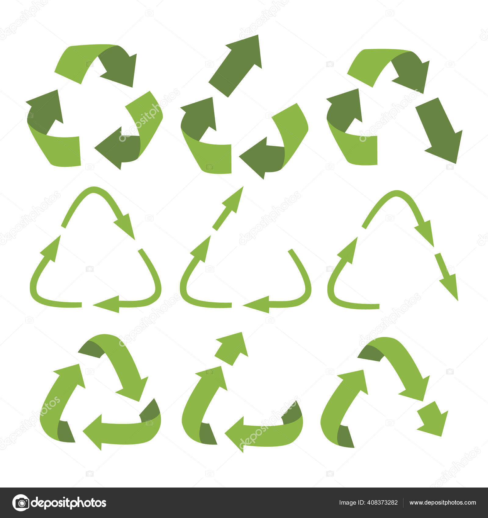 Vector Recycling Upcycling Downcycling Signs Isolated White Background ...