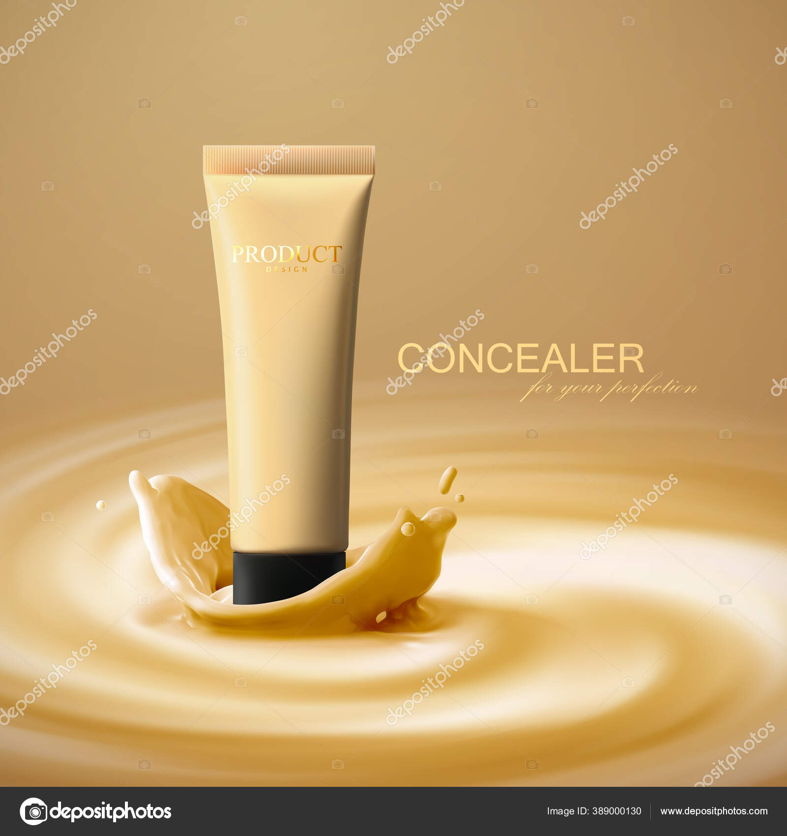 Liquid Foundation Cream Tube Creamy Crown Splash Cosmetic Product ...