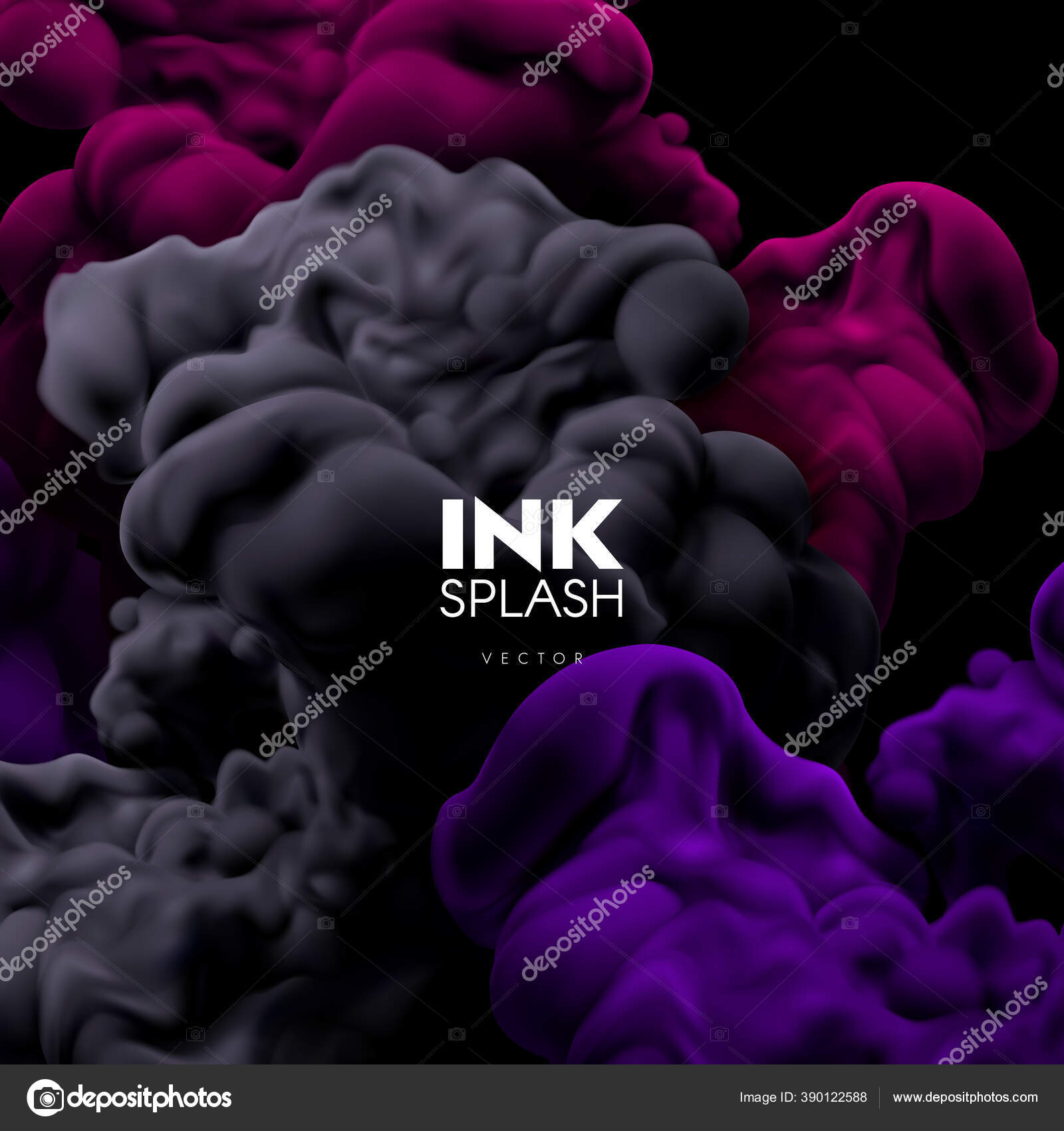 Colorful Ink Splash Swirling Water Vector Illustration Abstract ...