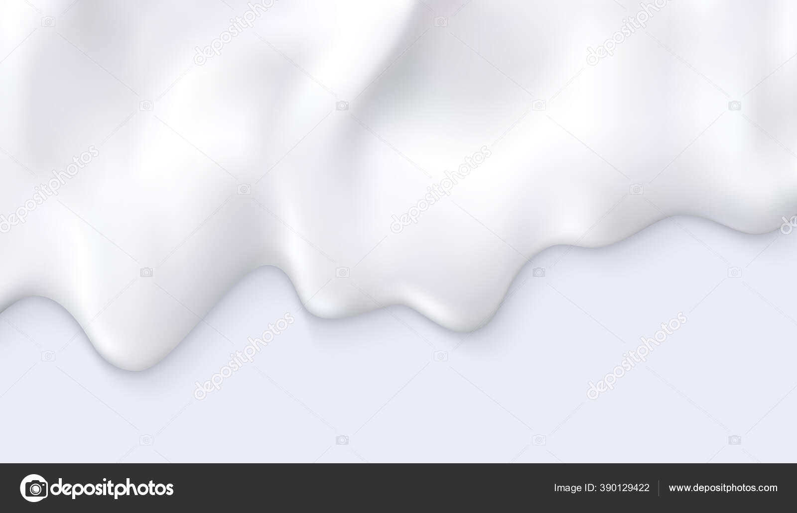 White Creamy Milk Drips Vector Realistic Illustration Cosmetics Product ...